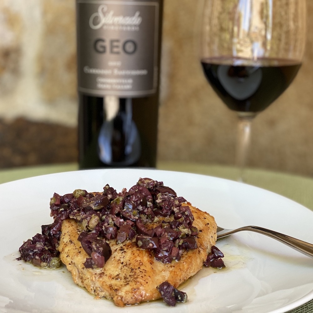 Chicken with Chunky Olive Tapenade - Silverado Vineyards